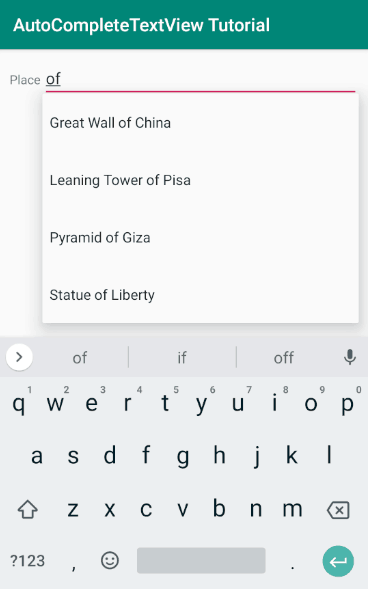 Android Autocompletetextview Tutorial With Examples Learn To Droid